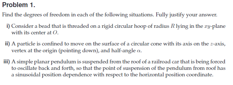 Solved Problem 1. Find the degrees of freedom in each of the | Chegg.com