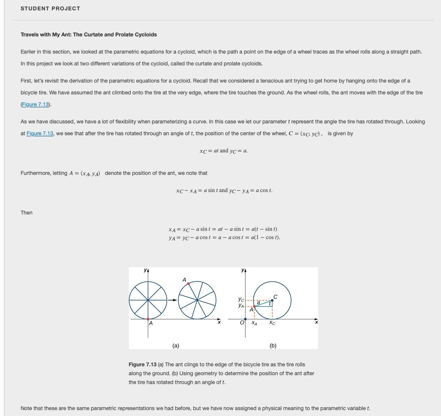 Solved Travels with My Ant: The Curtate and Prolate Cycloids | Chegg.com