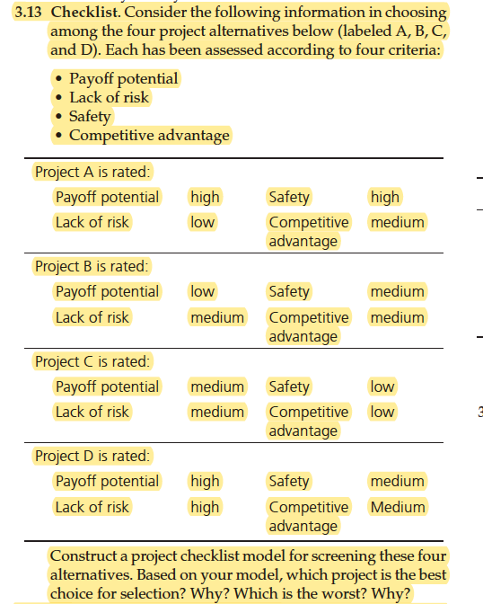 Solved 3.13 Checklist. Consider the following information in | Chegg.com
