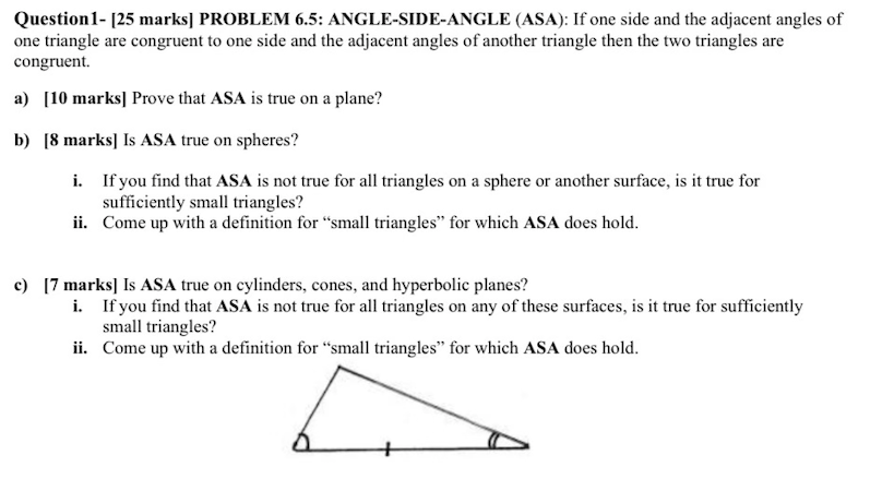 Solved Question 1- [25 marks] PROBLEM 6.5: ANGLE-SIDE-ANGLE | Chegg.com