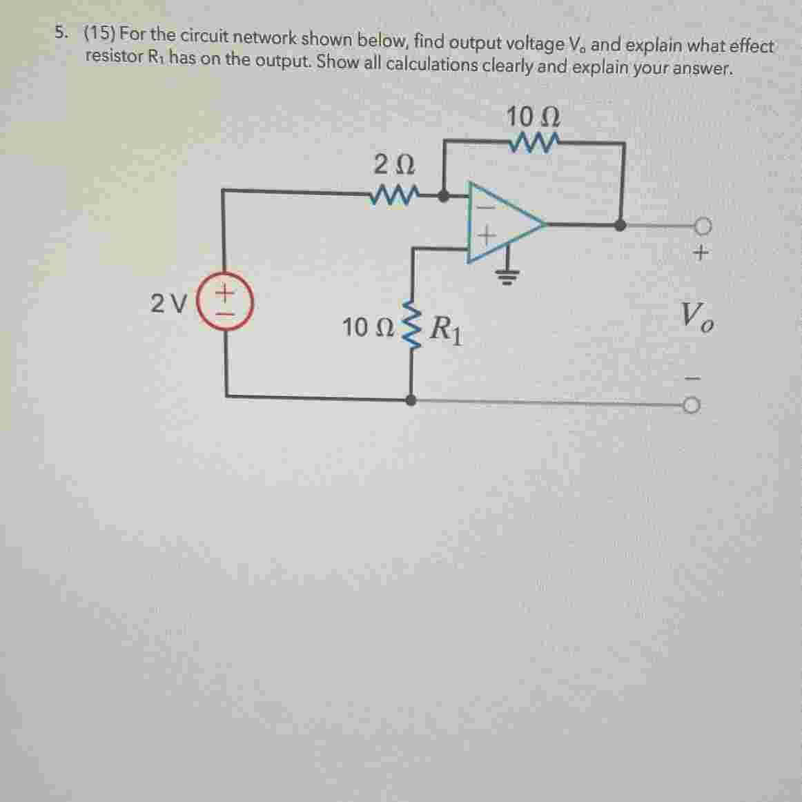 Solved 5. (15) ﻿For the circuit network shown below, find | Chegg.com