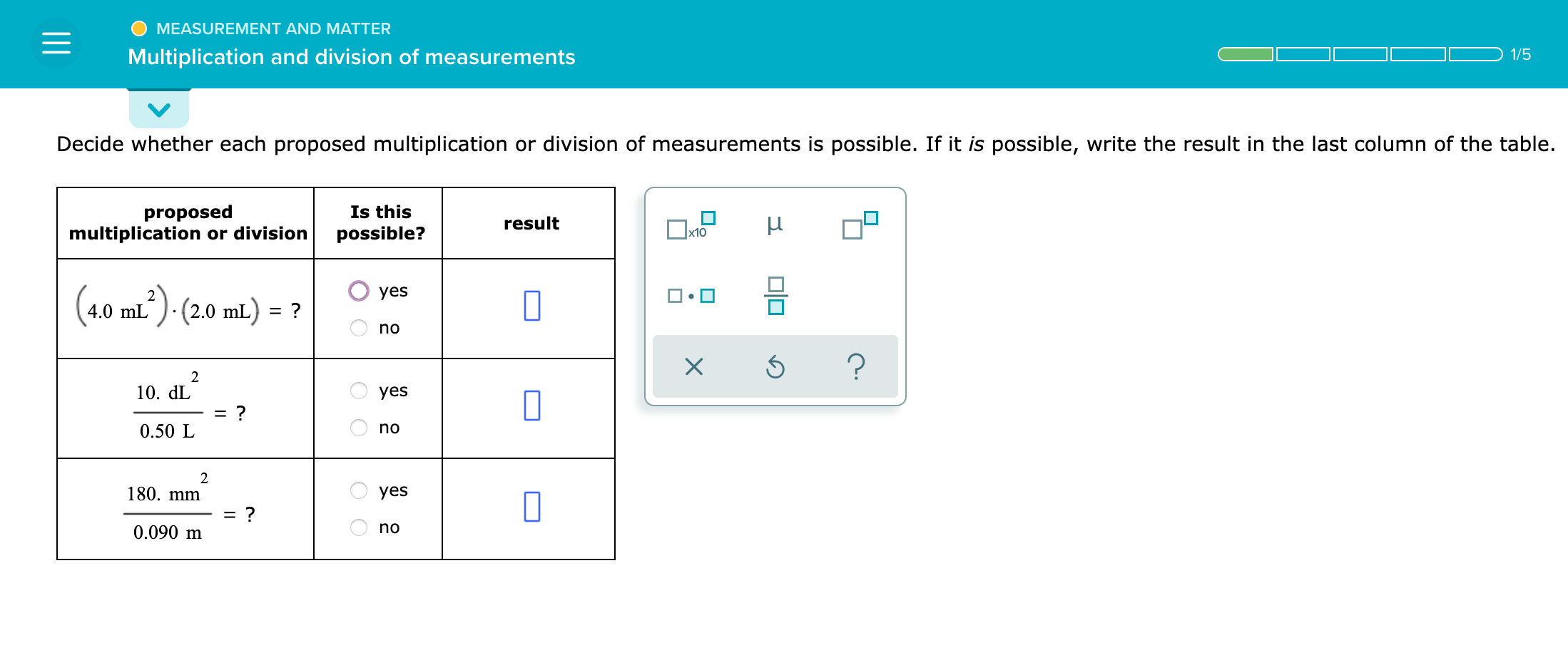 Solved = MEASUREMENT AND MATTER Multiplication and division | Chegg.com