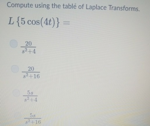 Solved Compute using the table of Laplace Transforms (8+2) | Chegg.com