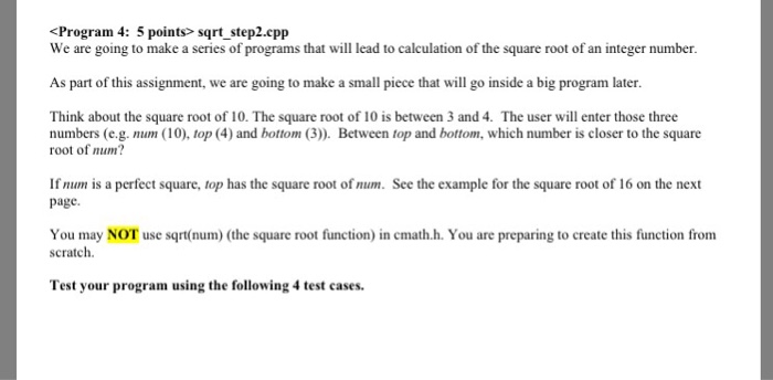 Solved くProgram 4: 5 points> sqrt-Step2.cpp We are going to | Chegg.com