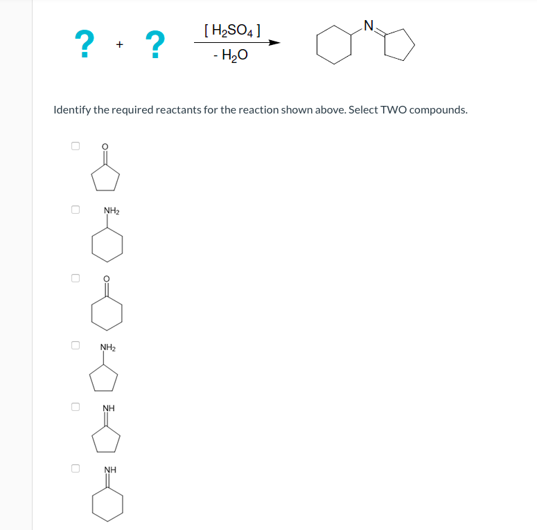 Solved 2+−H2O [H2SO4] Identify the required reactants for | Chegg.com