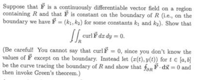 Solved Suppose that is a continuously differentiable vector | Chegg.com