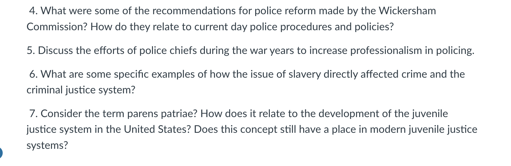 Solved 4. What were some of the recommendations for police | Chegg.com