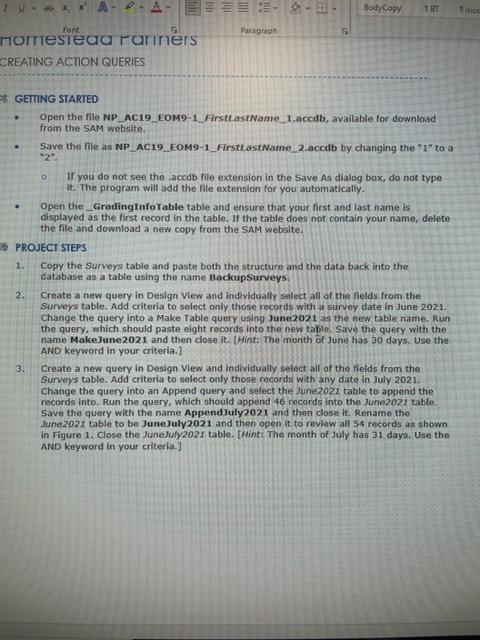GEIIING STARTED - Open the file | Chegg.com