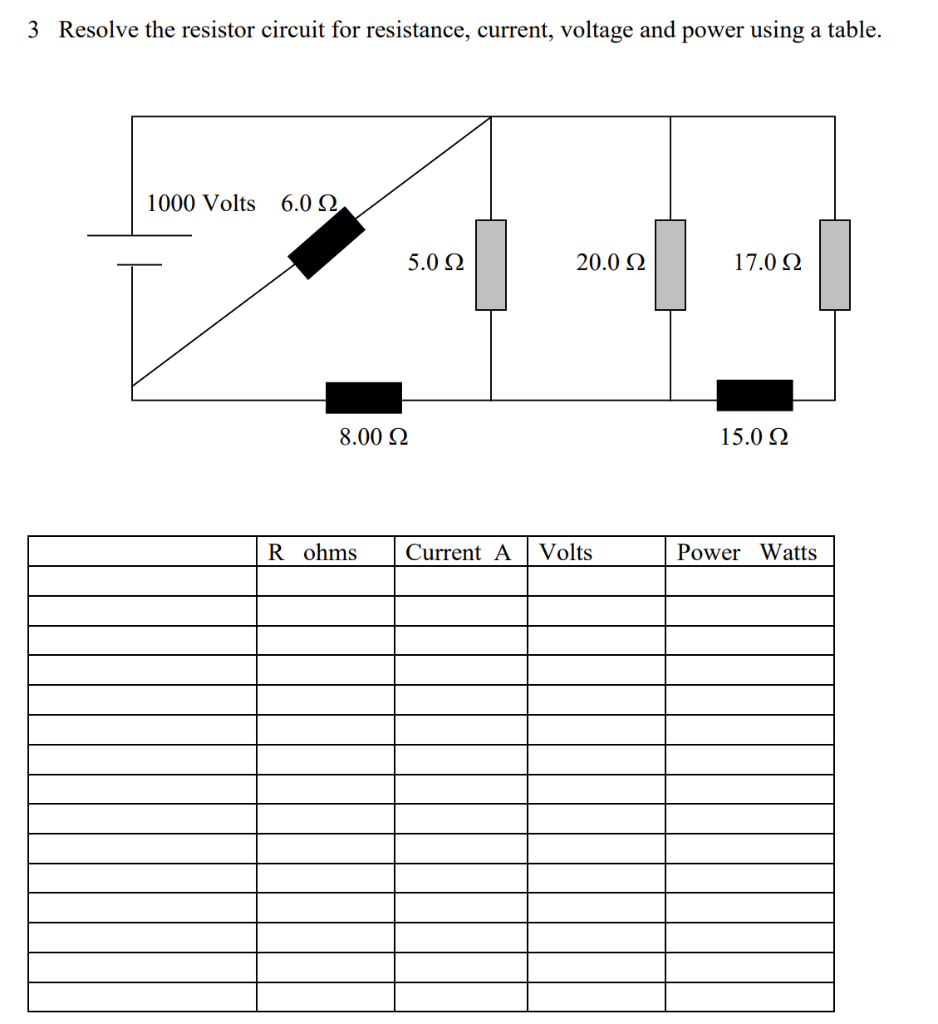 Solved 3 Resolve the resistor circuit for resistance, | Chegg.com