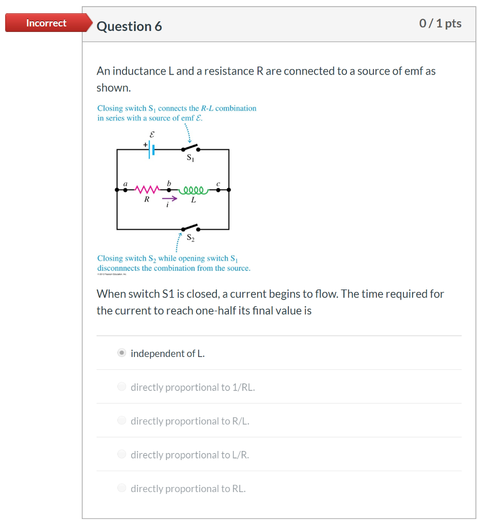 Solved Incorrect Question 7 0/1 pts An inductor inductance | Chegg.com Solved Incorrect Question 7 0/1 pts An inductor inductance | Chegg.com