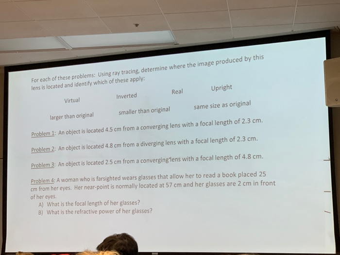 Solved For each of these problems: Using ray tracing, | Chegg.com