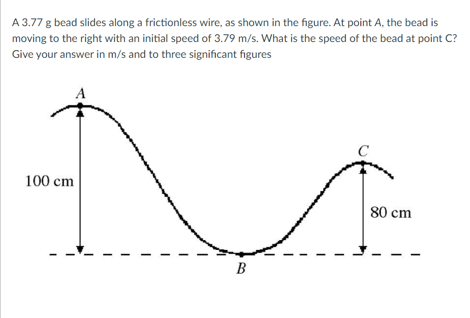 Solved A 3.77 g bead slides along a frictionless wire, as | Chegg.com