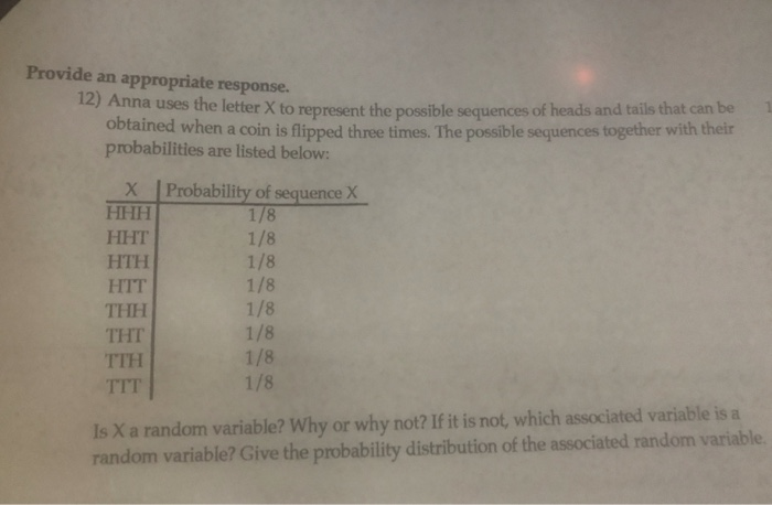 Solved Provide an appropriate response. 12) Anna uses the | Chegg.com