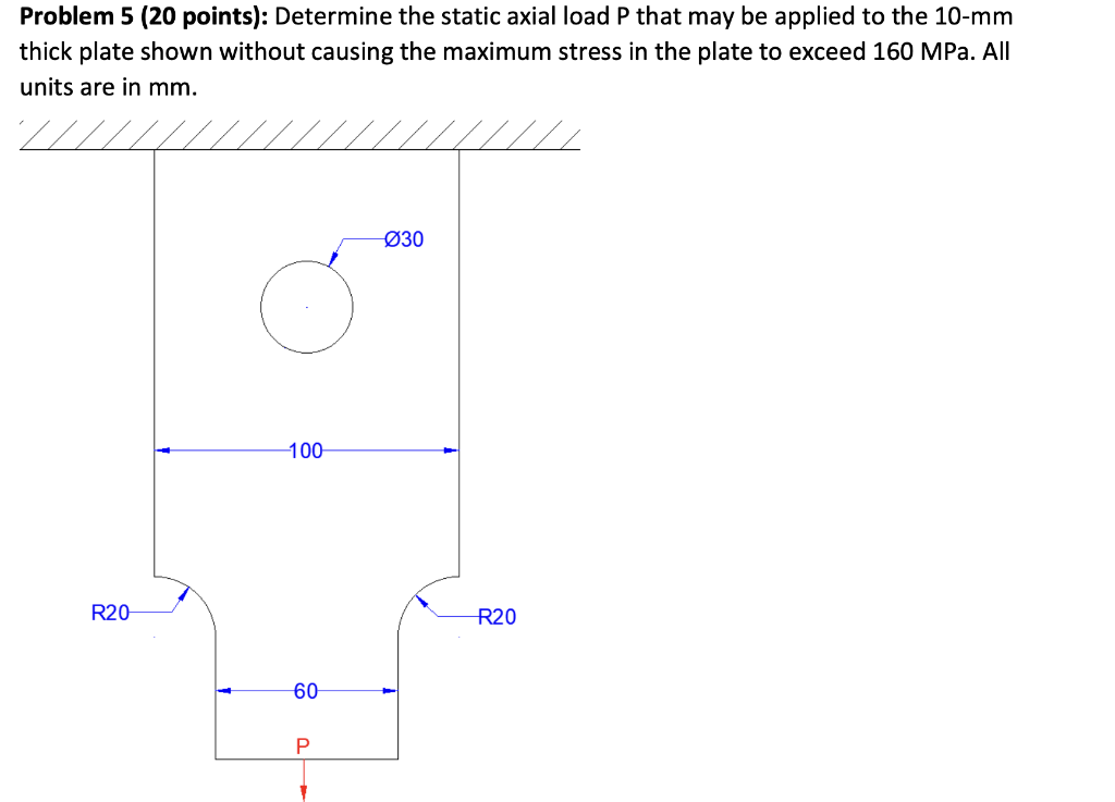 Solved Problem 5 (20 points): Determine the static axial | Chegg.com