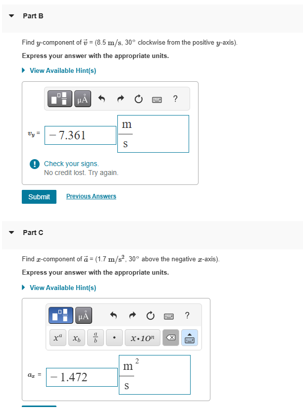 Solved Find y-component of ﻿clockwise from the positive | Chegg.com