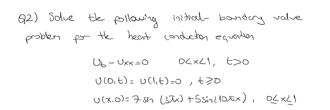 Solved Q2) ﻿Solve the following initial- ﻿boundry | Chegg.com