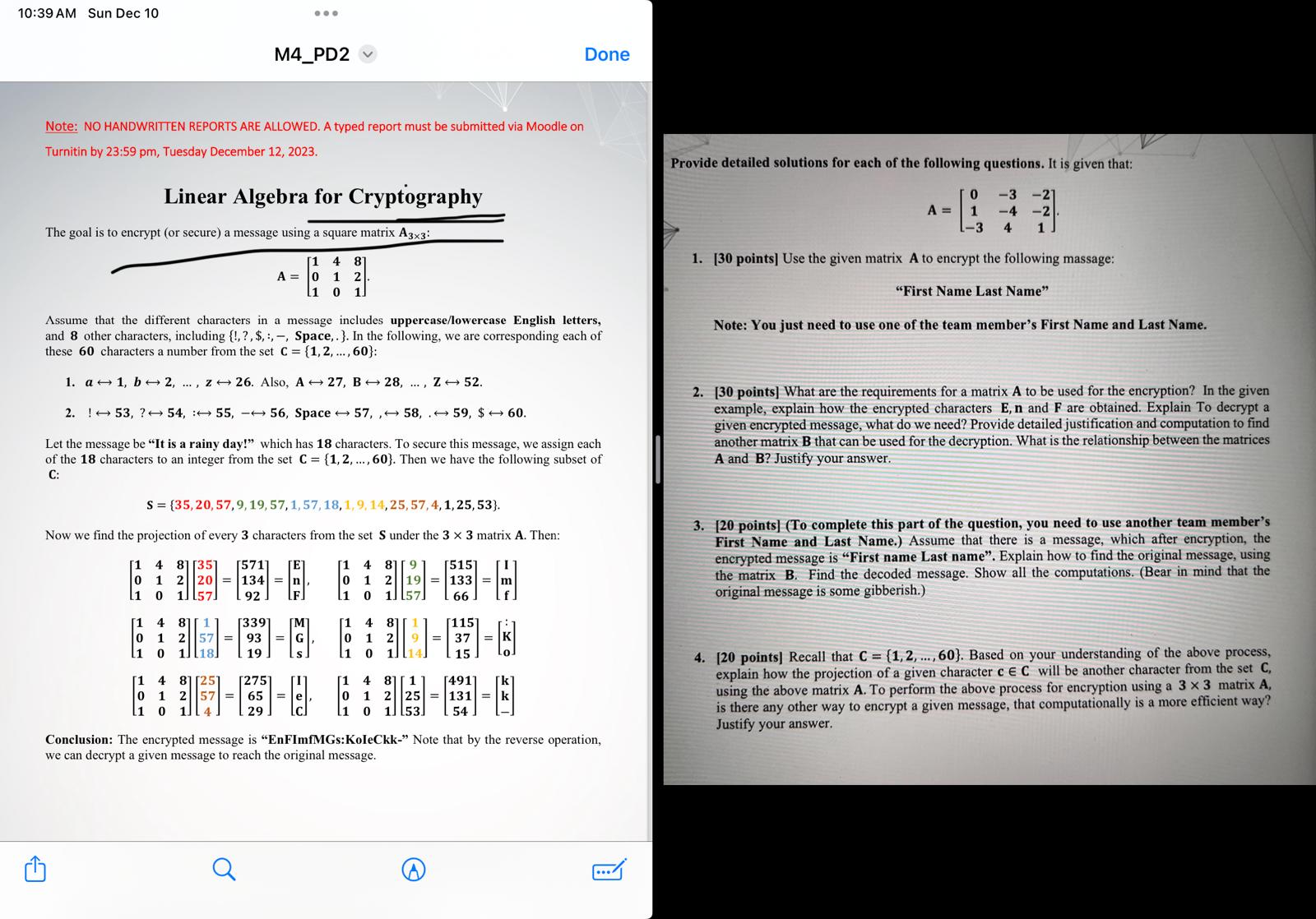 Solved Note: NO HANDWRITTEN REPORTS ARE ALLOWED. A typed | Chegg.com