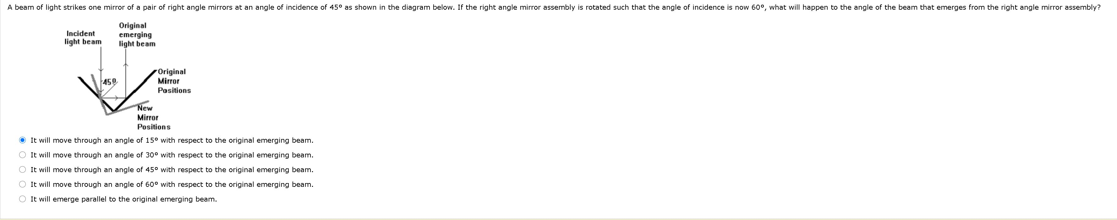 Solved A beam of light strikes one mirror of a pair of right | Chegg.com