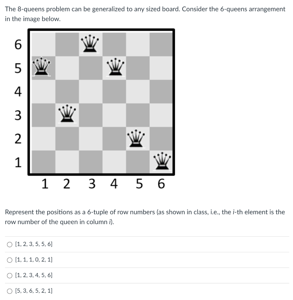 Solved The 8-queens problem can be generalized to any sized | Chegg.com Solved The 8-queens problem can be generalized to any sized | Chegg.com