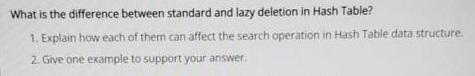 Solved What is the difference between standard and lazy | Chegg.com