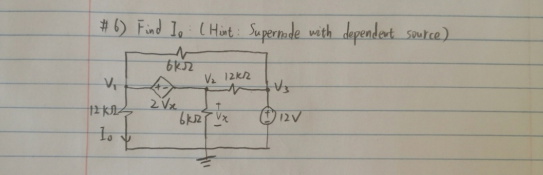 Solved #6) Find le : ( Hint : Supernode with dependent | Chegg.com