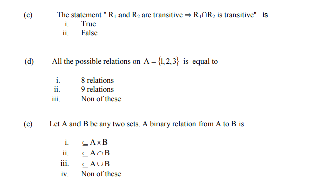 Solved (c) The statement " R1 and R2 are transitive ⇒R1∩R2 | Chegg.com
