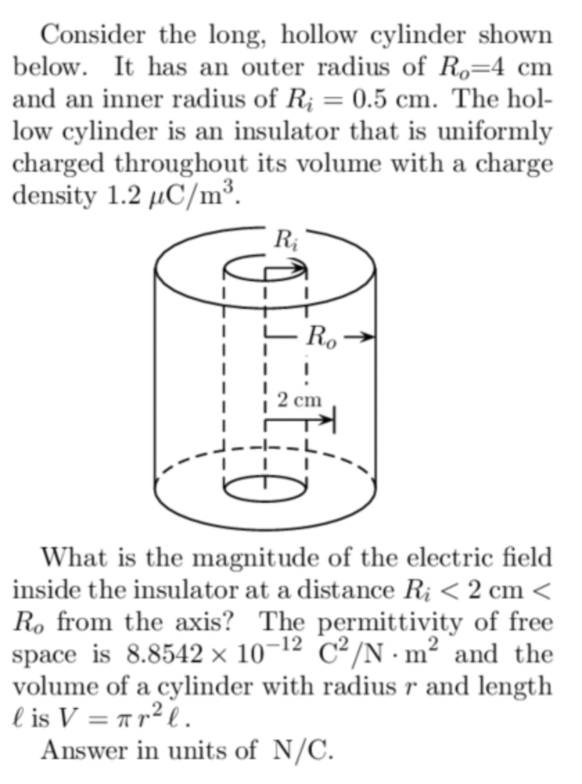 Solved Consider the long, hollow cylinder shown below. It | Chegg.com