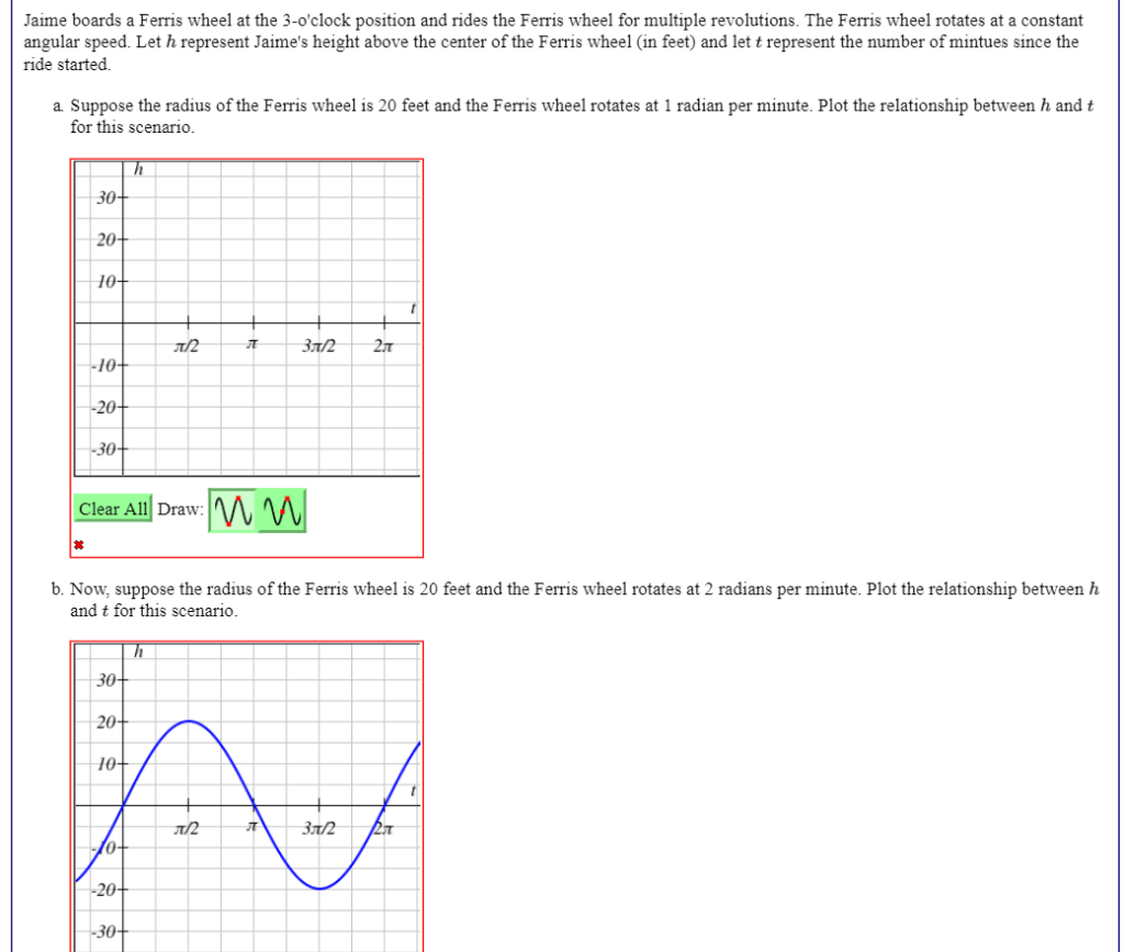 Solved Jaime boards a Ferris wheel at the 3-o'clock position | Chegg.com