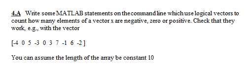 Solved 44 Write Some Matlab Statements On The Command Line 4407