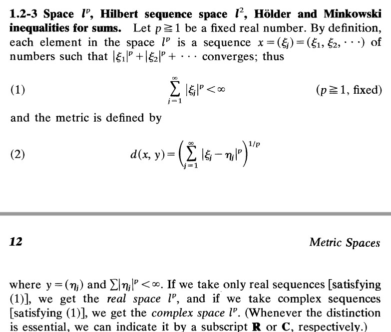 Solved 1.2-3 Space lp, Hilbert sequence space l2, Hölder and | Chegg.com