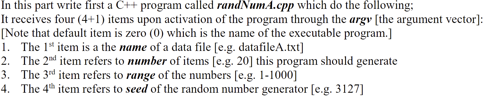 Solved In this part write first a C++ program called | Chegg.com