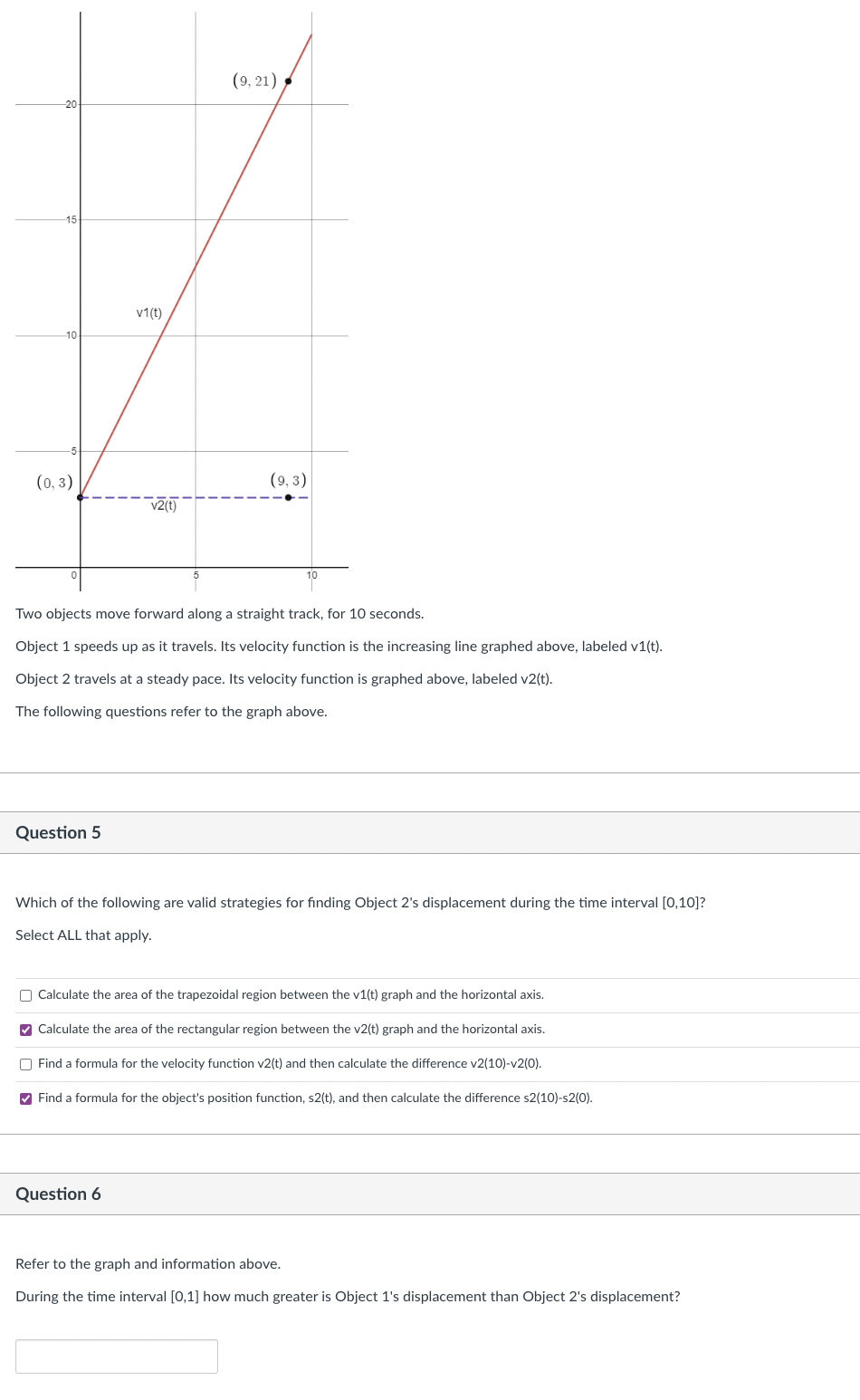 Solved Two objects move forward along a straight track, for | Chegg.com