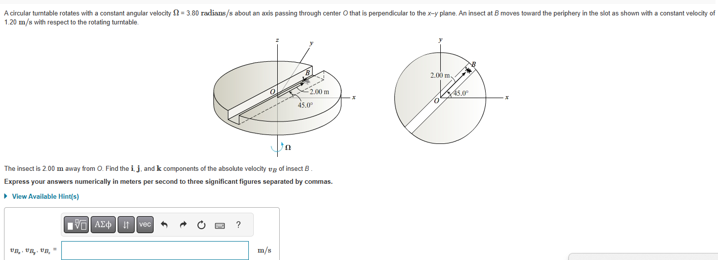 Solved A circular turntable rotates with a constant angular | Chegg.com