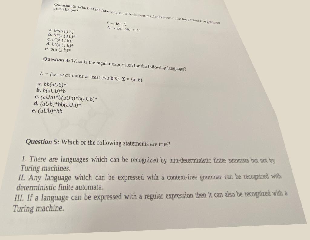Solved Question 3: Which of the following is the equivalent | Chegg.com