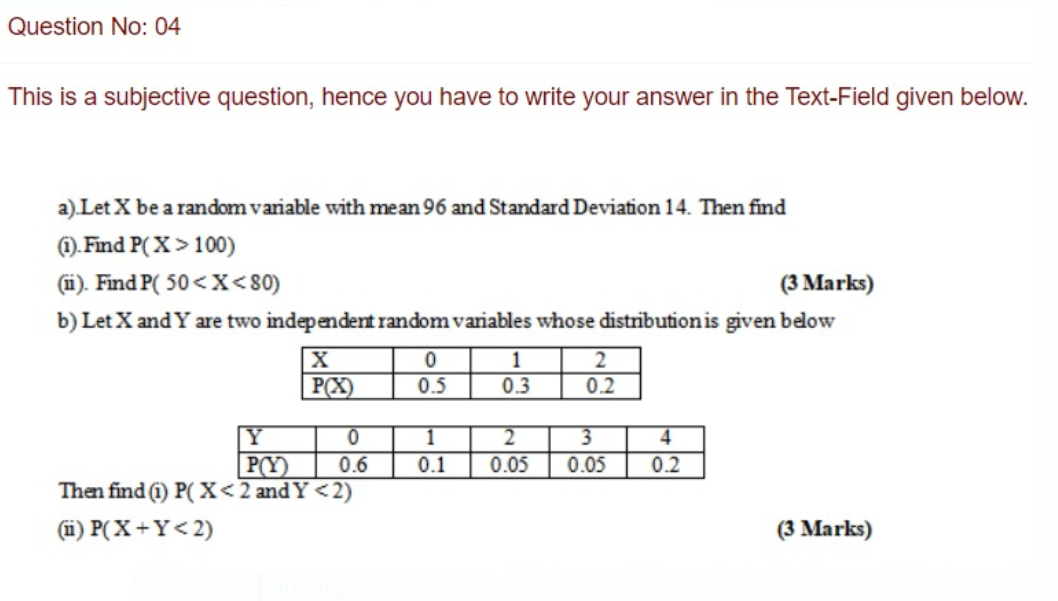 Solved Question No: 04 This is a subjective question, hence | Chegg.com