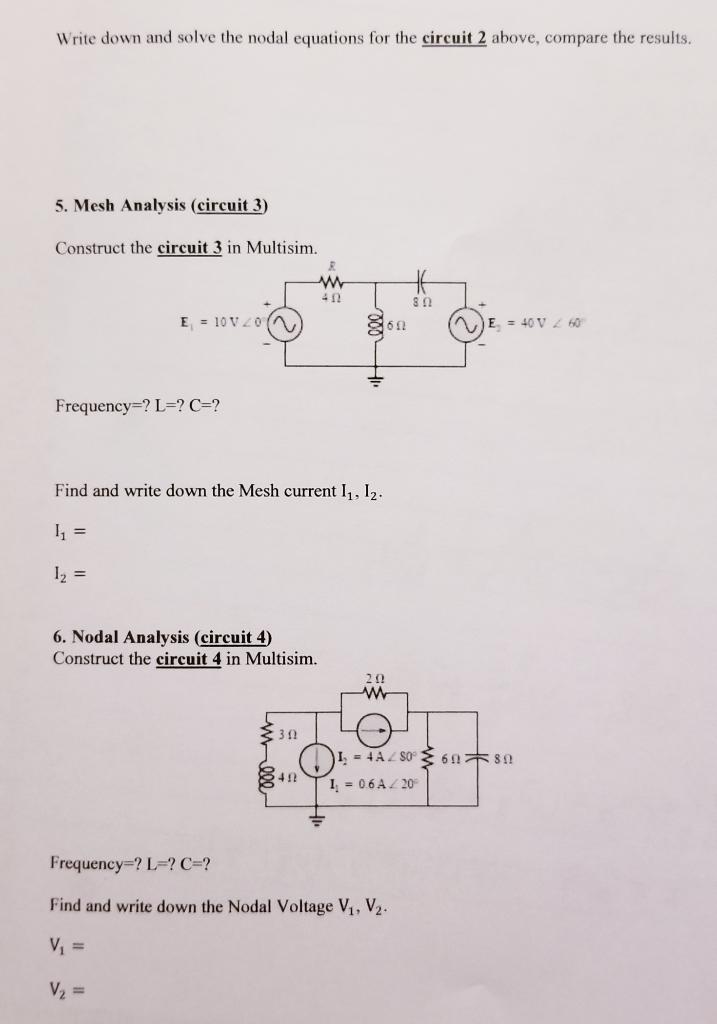Circuit Analysis with Multisim Purpose: In this lab, | Chegg.com