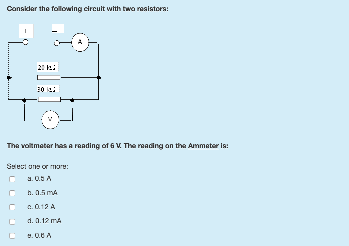 Solved Consider the following circuit with two resistors: 30 | Chegg.com