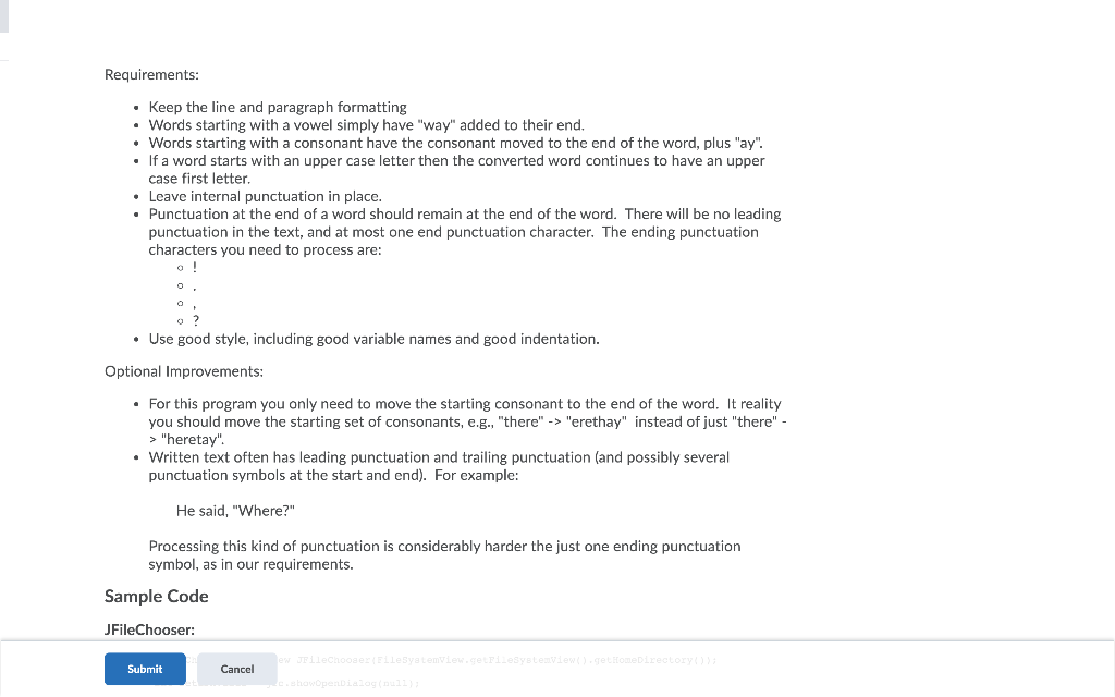 Pig latin program...object orianted program(java) use | Chegg.com