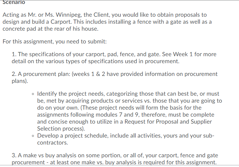 Solved Project Procurement Management Assignment Part 1: | Chegg.com