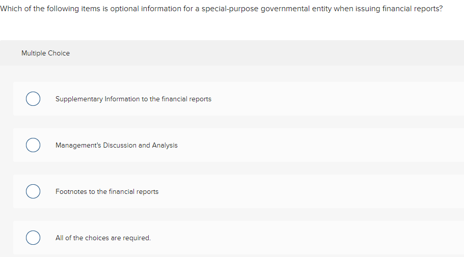 Solved Which of the following items is optional information | Chegg.com