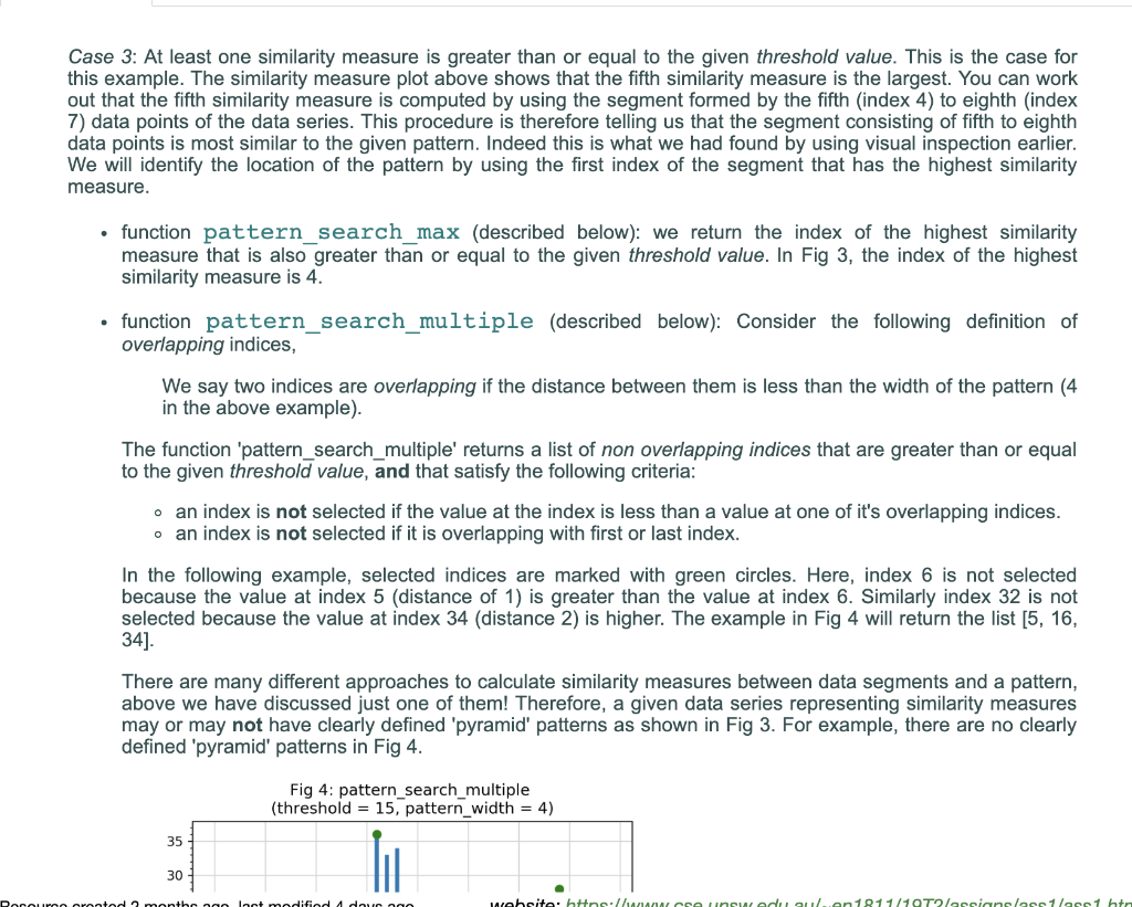 The pattern detection problem In this assignment, | Chegg.com