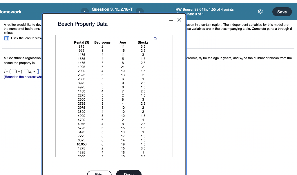Solved a. Construct a regression model using all three | Chegg.com