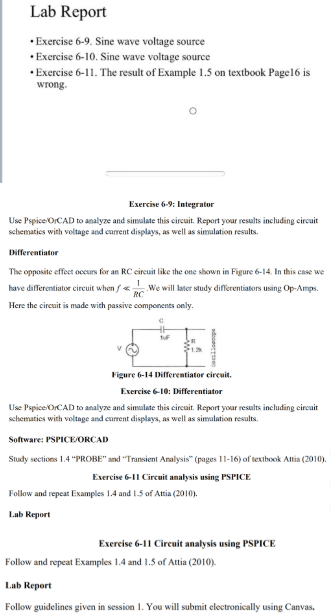 Solved Lab Report • Exercise 6-9. Sine wave voltage source • | Chegg.com