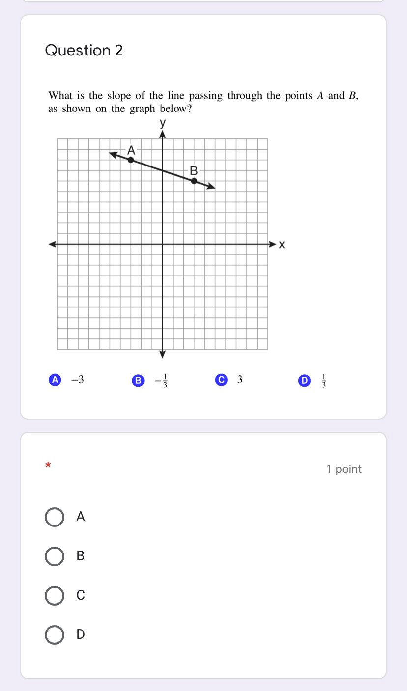 Solved Question 2 What is the slope of the line passing | Chegg.com