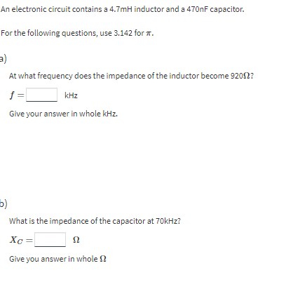 Solved An electronic circuit contains a 4.7mH inductor and a | Chegg.com