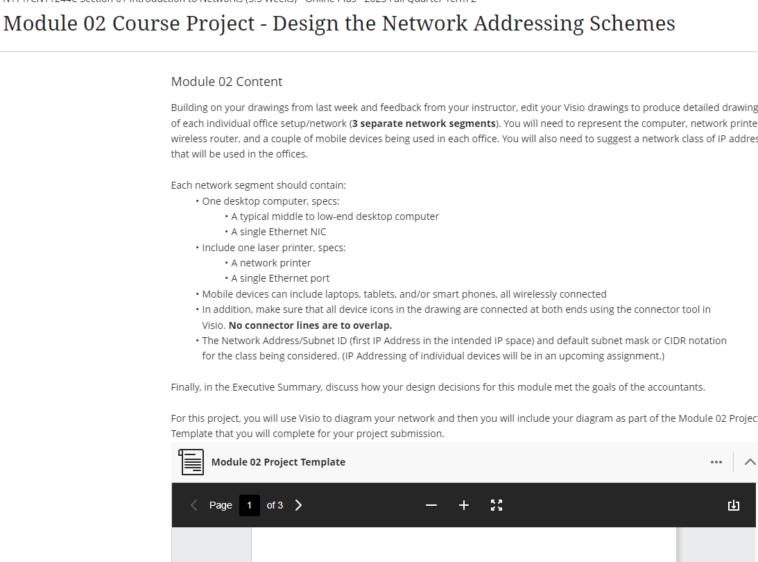 Solved Module 02 ﻿Course Project - ﻿Design the Network | Chegg.com