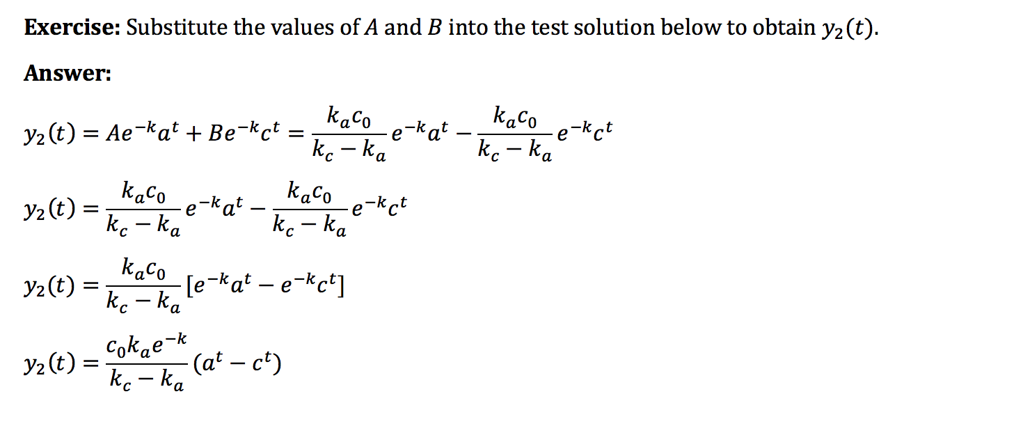 Exercise: Substitute the values of A and B into the | Chegg.com
