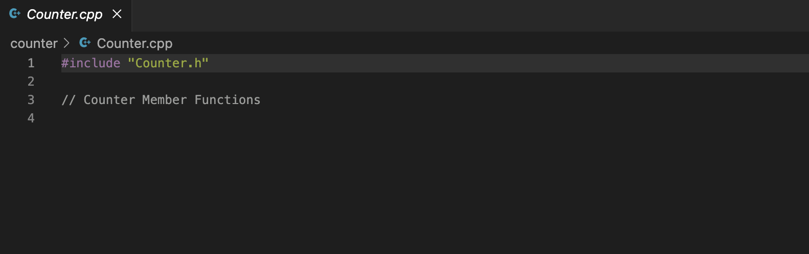 Solved Can you finish the C++ code for Counter.h file, make | Chegg.com