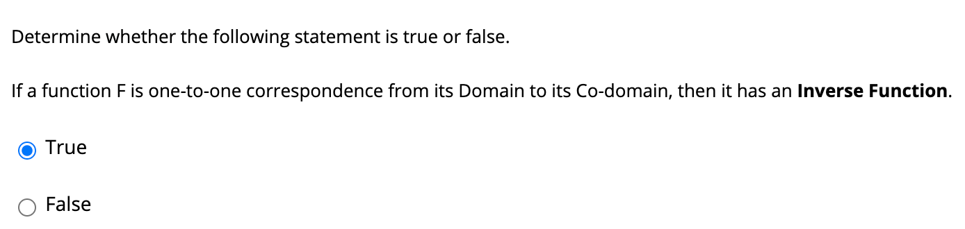 Solved Determine whether the following statement is true or | Chegg.com