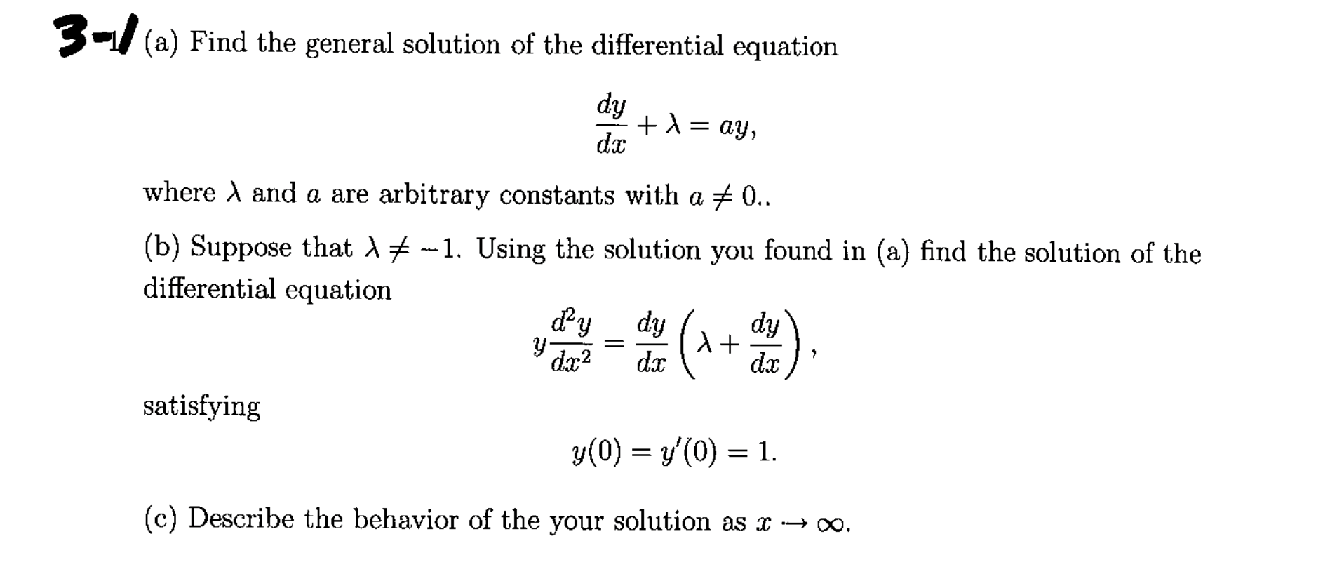 Solved 5−1 (a) Find the general solution of the differential | Chegg.com